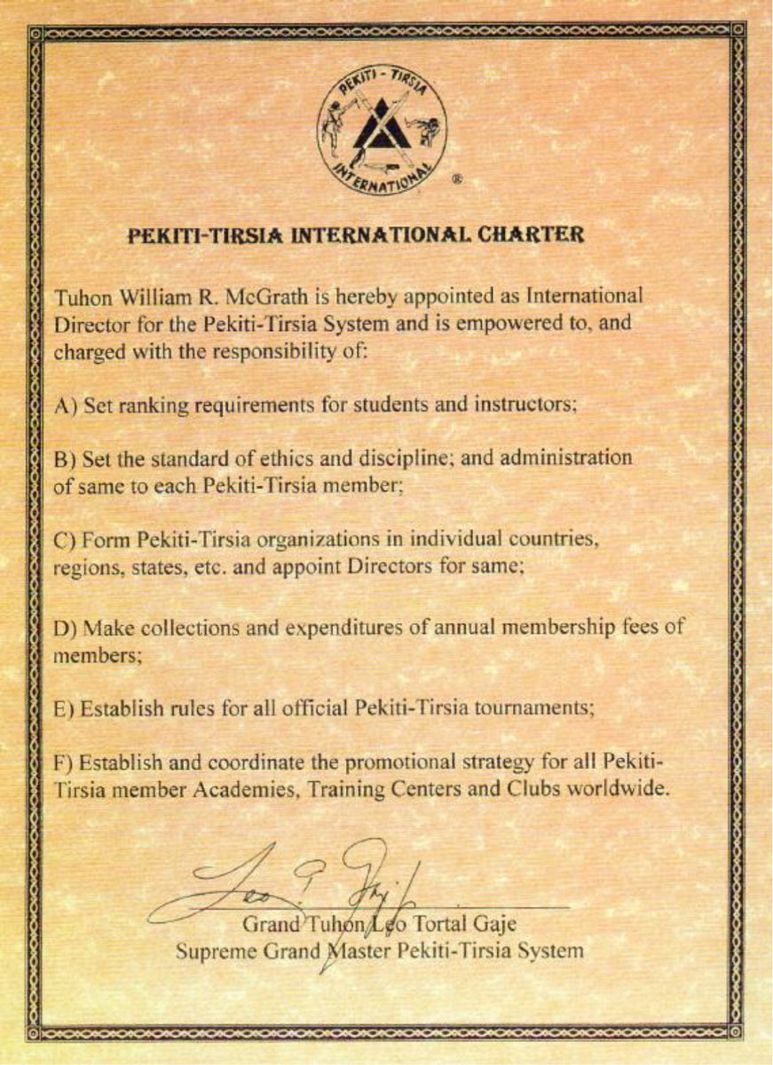 PTI FOUNDATIONAL DOCUMENTS – Pekiti Tirsia International