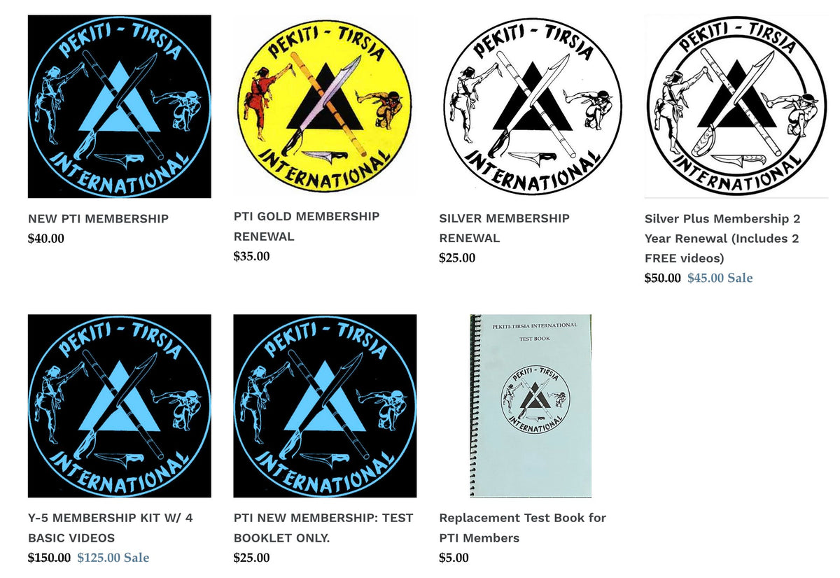 1. PTI Memberships – Pekiti Tirsia International