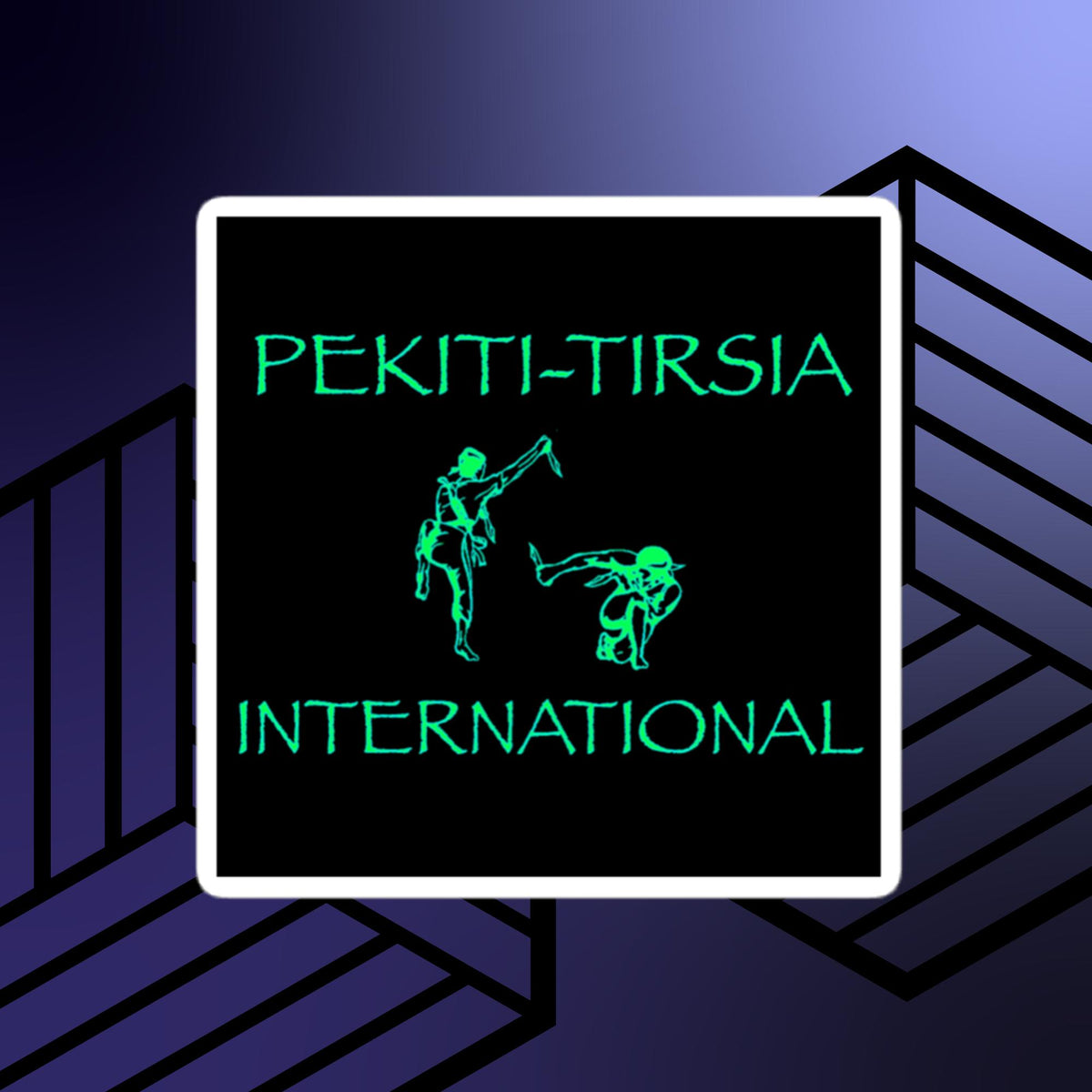 PTI FIGHTERS STICKER. Green image on black background. 3 Sizes ...